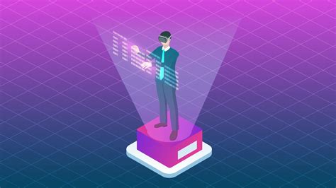 Business People Wearing Virtual Reality Headset With Touching Vr Interface 2d Isometric