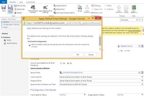 {step by step} set up server side sync with crm 2015 update 1 online