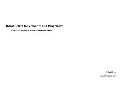 pdf introduction to semantics and pragmatics · introduction to
