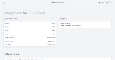 Ledger Queries 速查表 前端速查表