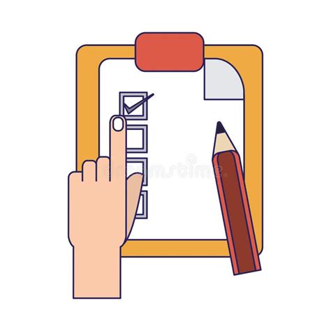 Tasks On Clipboard Blue Lines Stock Vector Illustration Of Business