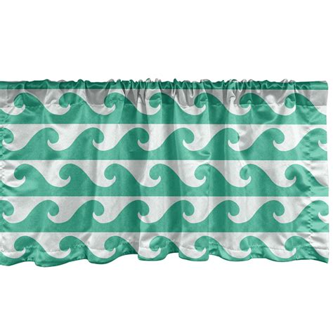 Ambesonne Nautical Valance Pack Of 2 Abstract Aquatic Waves 42x12