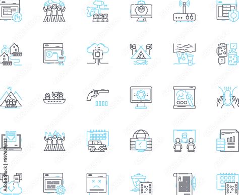 Information Architecture Linear Icons Set Hierarchy Navigation
