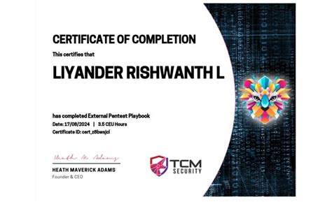 Completed External Pentest Course By Heath Adams Liyander Rishwanth L Posted On The Topic
