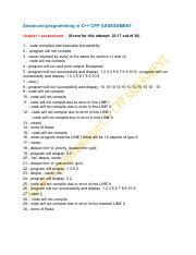 Advanced Programming In C CPP ASSESSMENT Pdf Advanced Programming In C CPP ASSESSMENT Chapter