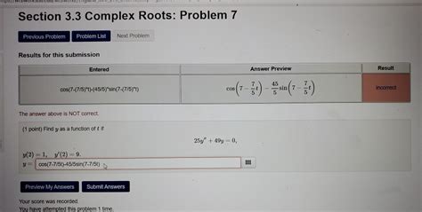 solved section 3 3 complex roots problem 7 previous problem