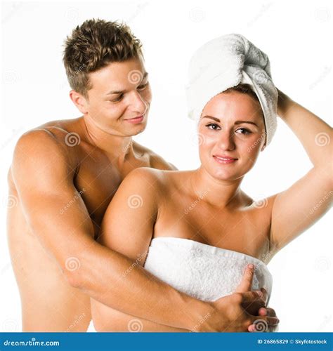 Young Couple After Shower Stock Image Image Of Comfortable 26865829