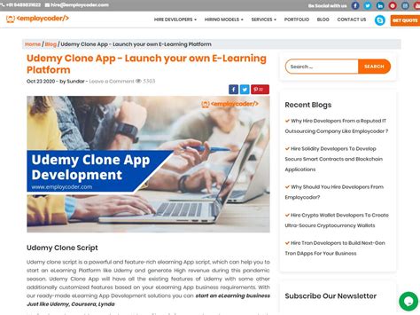 Udemy Clone Script Employcoder Sites Gallery CSS Design Awards Winner
