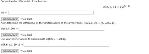 Solved Determine The Differential Of The Function Chegg
