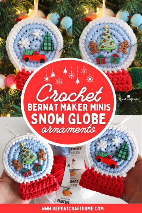 Bernat Maker Minis Snow Globe Ornaments Repeat Crafter Me