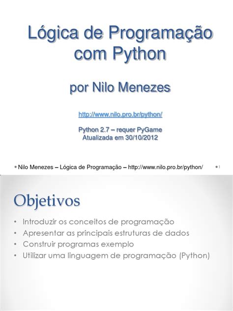 Curso De Python Pdf Python Linguagem De Programação Lógica