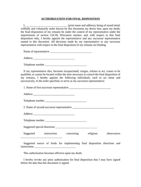 Final Disposition Wisconsin Doc Template Pdffiller