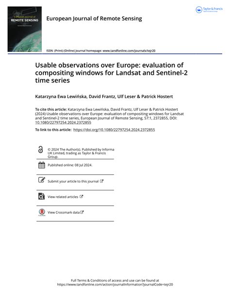 Pdf Usable Observations Over Europe Evaluation Of Compositing