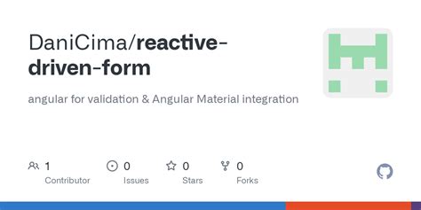 GitHub DaniCima Reactive Driven Form Angular For Validation Angular Material Integration