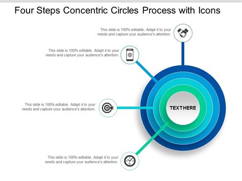 Four Steps Concentric Circles Process With Icons Ppt Powerpoint Presentation Styles Clipart Images