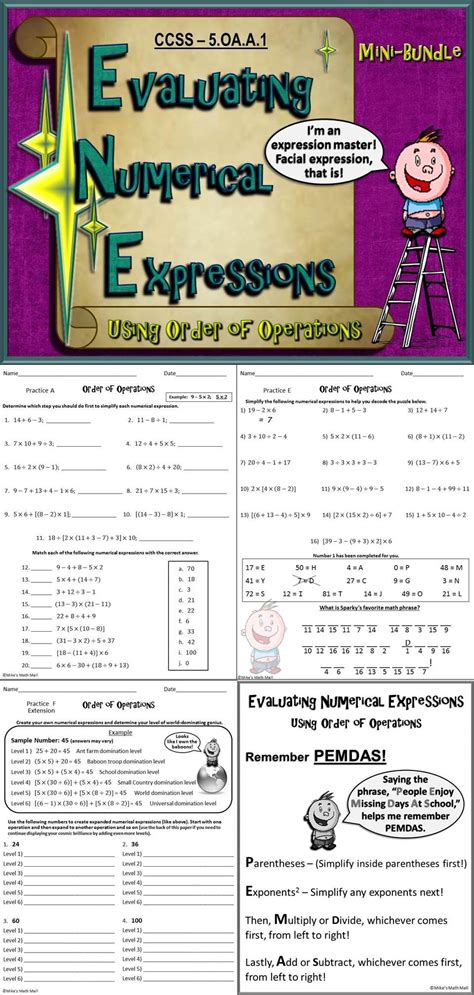 Order Of Operations Mini Bundle Order Of Operations Teaching Math 5th Grade Math