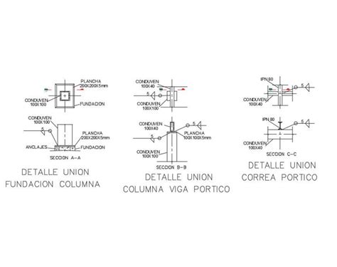 Detail Of Column Plan And Section 2d View Cad Construction Block Autocad File