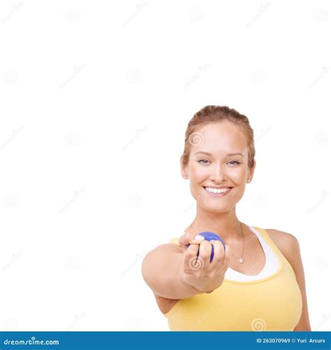 Squeezing Away All Her Tensions. Cropped View of a Woman Squeezing a ...