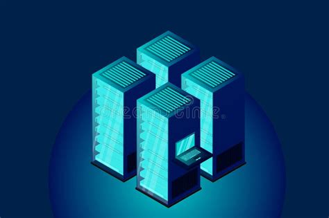 Data Center Cloud Database Concept Of Big Data Processing Center Hosting Server Or Data