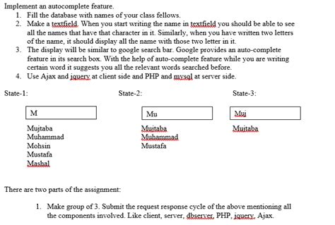 Solved Implement An Autocomplete Feature 1 Fill The