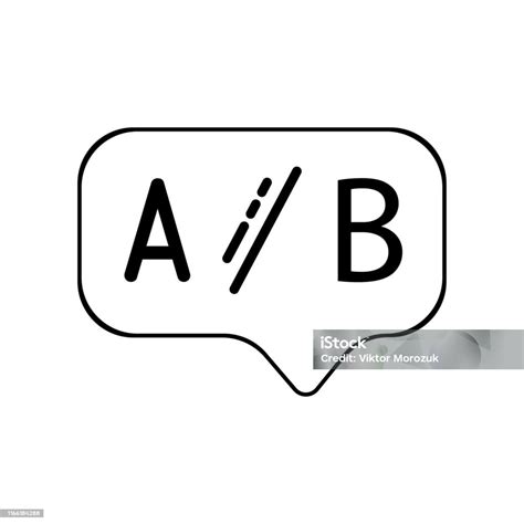 Ab Testing Line Icon Ui Test Chat Bubble Sign Geometric Shapes Random Cross Elements Linear Ab
