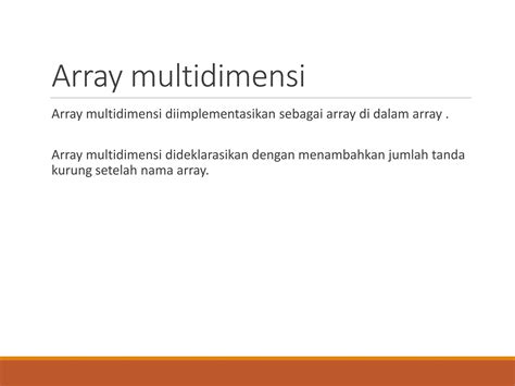 slide presentasi kuliah java array implementation ppt
