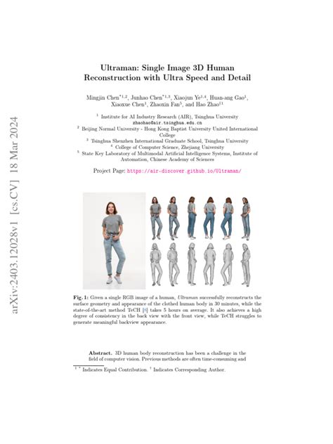 Ultraman Single Image 3d Human Reconstruction With Ultra Speed And