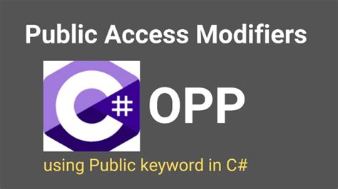 C Public Access Modifiers Using The Public Keyword Csharp Youtube