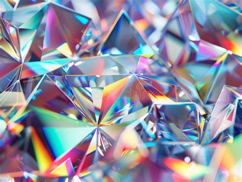 Colorful Gemstones In Prismatic Array Create A Dazzling Display Stock Illustration