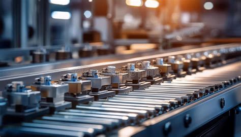 Manufacturing Assembly Line In Operation Representing Industrial Processes Efficiency And