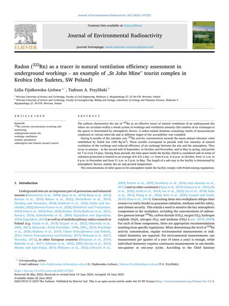 Pdf Radon 222 Rn As A Tracer In Natural Ventilation Efficiency