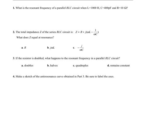 Solved What Is The Resonant Frequency Of A Parallel RLC Chegg