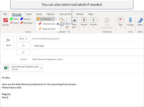 classifying emails in outlook