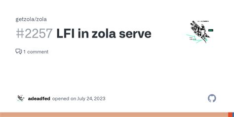 Lfi In Zola Serve · Issue 2257 · Getzolazola · Github
