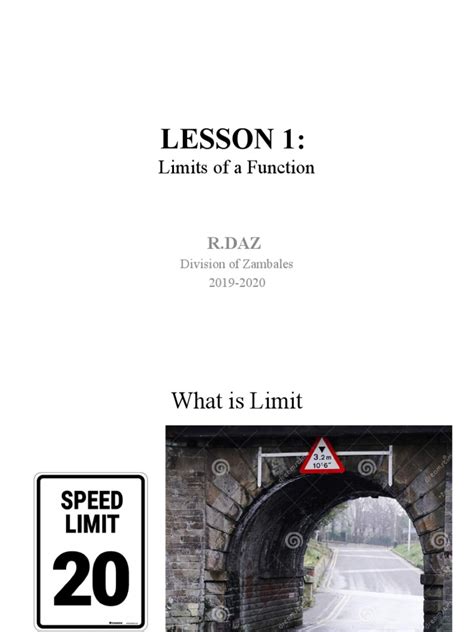 Lesson 1 Limits Of A Function Pdf