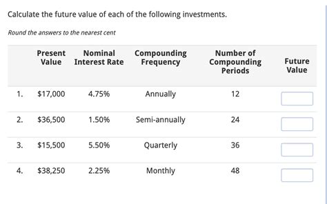 solved calculate the future value of each of the following