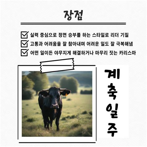사주연 계축 癸丑 일주 여자 남자 장단점 간단하게 사주 성격 일주로 알아보기