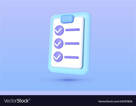 Document 3d Exam Checklist Icon Business Vector Image