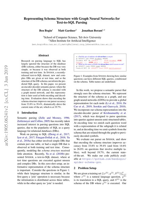 pdf representing schema structure with graph neural networks for text