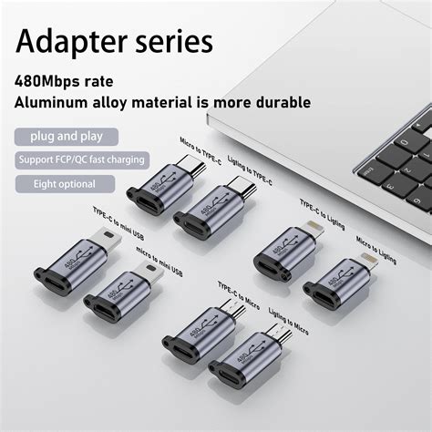 USB C To Micro Adapter Mini USB Adapter Type C Female To Pin Male Phone Adapter Support