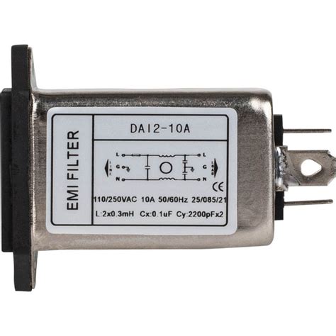 Iec Ac 10a Socket With Emi Filter And Fuse Holder