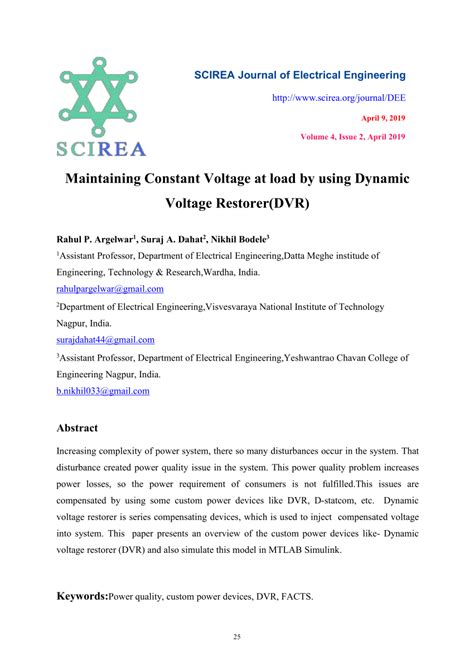 Pdf Maintaining Constant Voltage At Load By Using Dynamic Voltage Restorerdvr