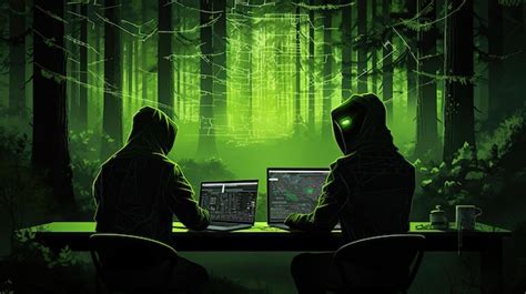 Premium Ai Image Ethical Hackers Conducting A Security Audit Forest Green And Technological