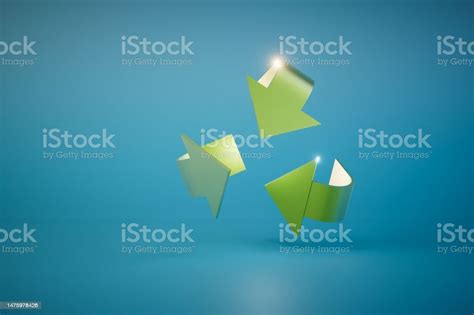 녹색 판지 재활용 기호입니다 생태와 종이 재활용의 개념 3d 렌더링 0명에 대한 스톡 사진 및 기타 이미지 0명 감소 개념 Istock