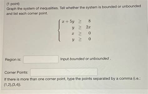 1 ﻿point graph the system of inequalities tell