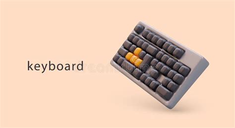 vector realistic black keyboard device for inputting information stock