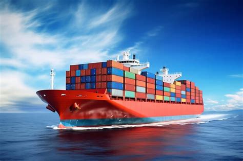 Premium Ai Image The Oceanic Journey Of A Container Vessel Generative Ai