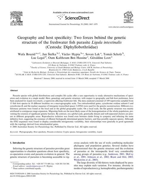 Pdf Geography And Host Specificity Two Forces Behind The Genetic