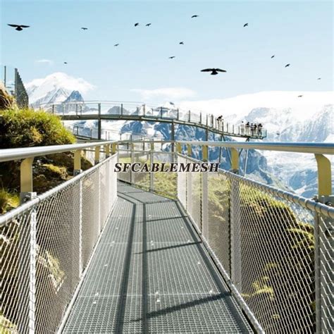Stainless Steel Bridge Protection Cable Mesh Bridge Safety Railing Mesh