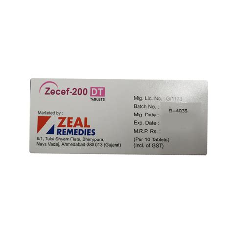 Buy Zecef 200 Dt Tablet 10s Online At Upto 25 Off Netmeds